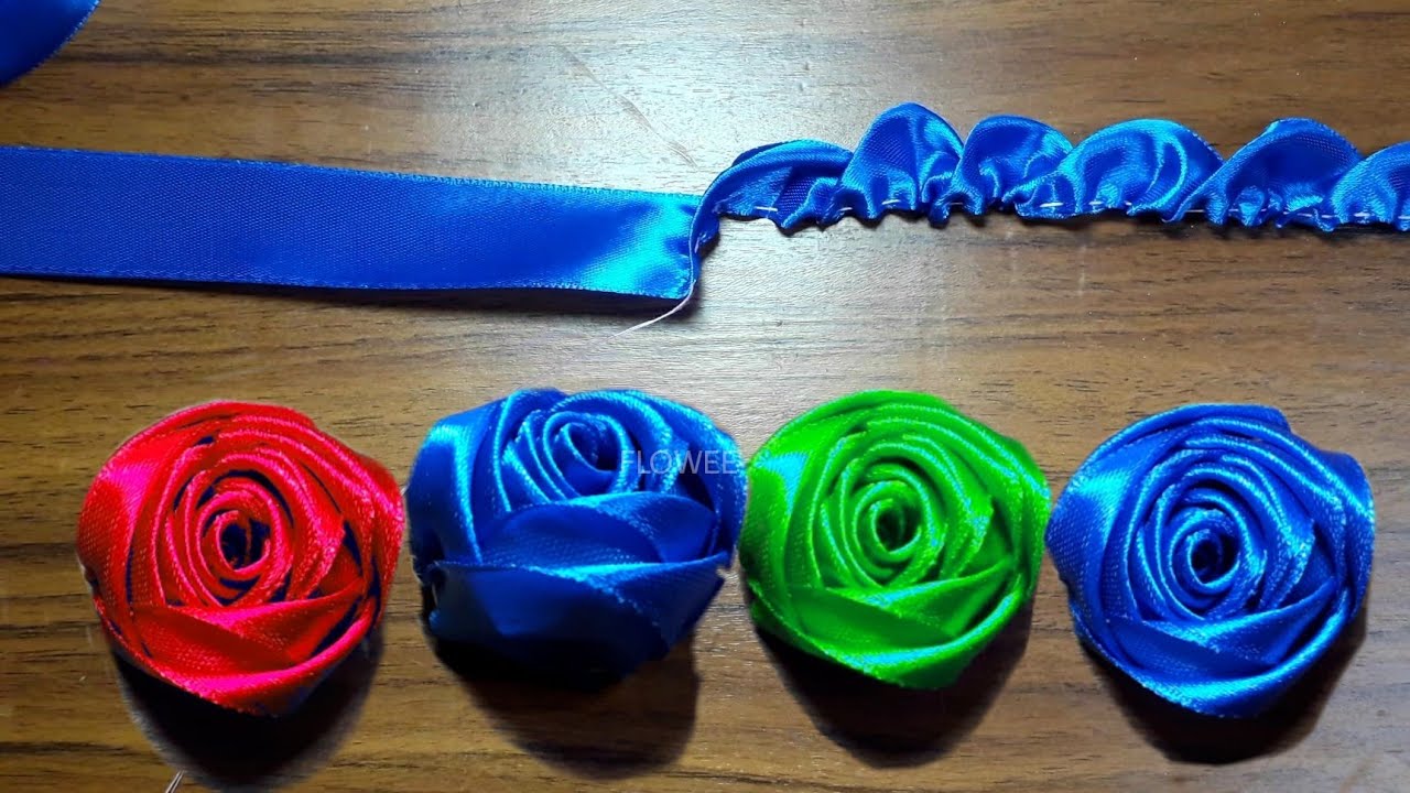 Whole Ribbon Rose - Ribbon Flowers - How to make an easy ribbon rose ...
