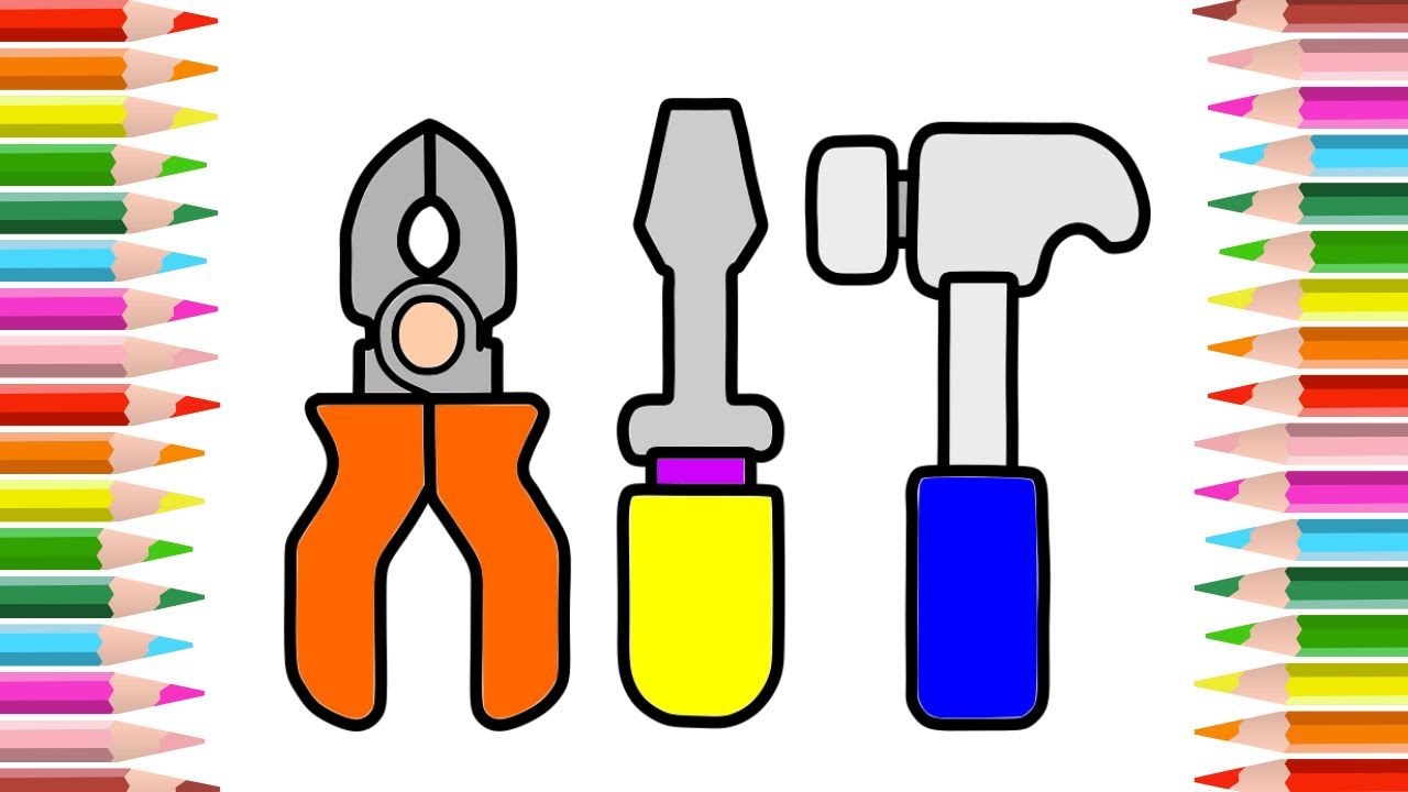 How to Draw Toy Tools | Learn to Draw & Color Toy Tools | Easy Drawing ...