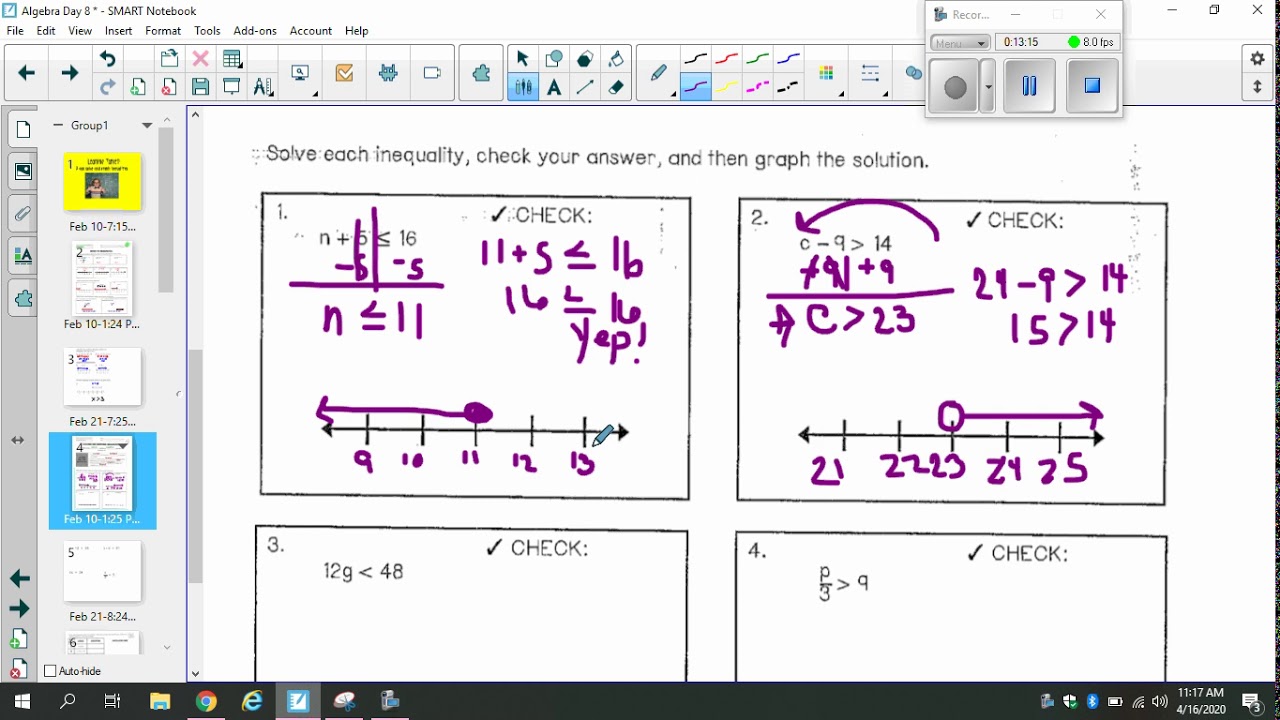 Algebra Lesson 8 Solving and Graphing Inequalities Video - YouTube