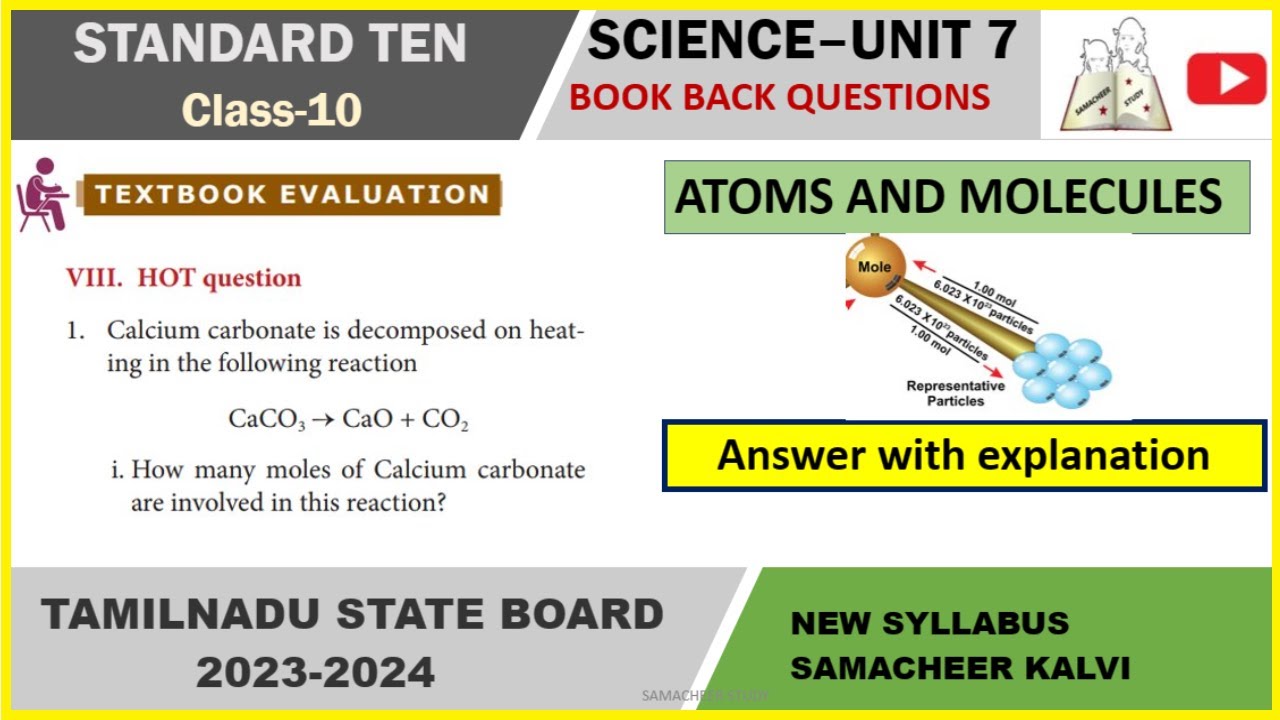 10th science Chemistry unit-7 HOT question - numerical problems- atoms ...
