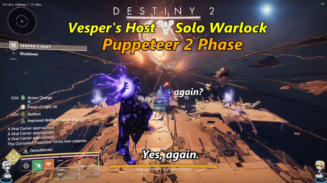 Corrupted Puppeteer Solo Warlock 2 Phase Again (Destiny 2, Edge of Fate ...