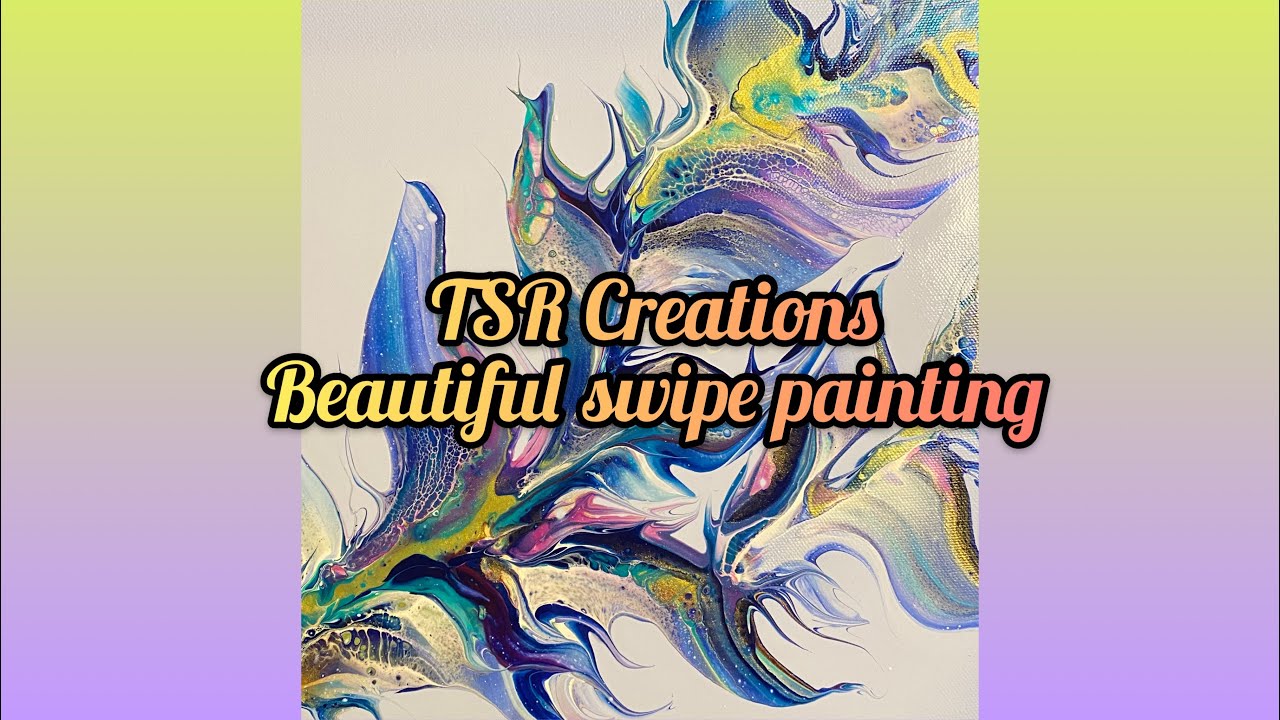 #135 BEAUTIFUL LIGHT BLUE VIOLET BASE SWIPE/FLUID ART TECHNIQUE/ACRYLIC ...
