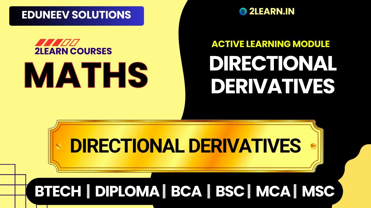 Directional Derivatives | Directional Derivative Explained in Vector ...