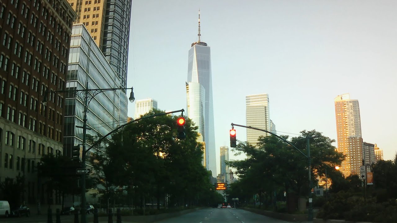 View of One World Trade Center Seen From New York's West Side Highway ...