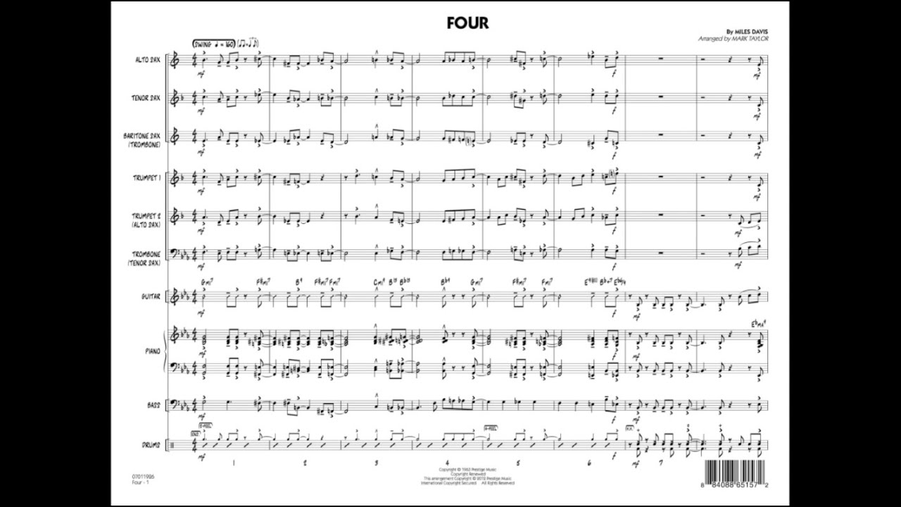 Four by Miles Davis/arr. Mark Taylor - YouTube