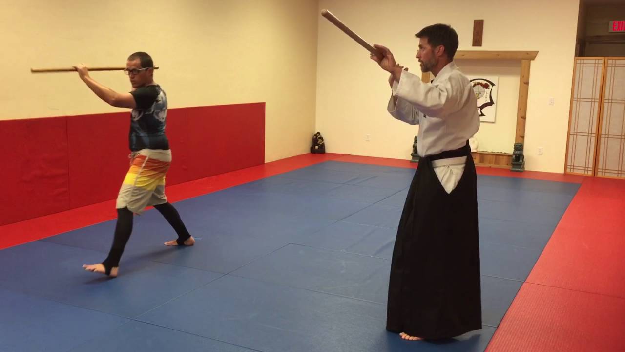 Aikido 合気道 - 13 Jo Kata Practice - YouTube