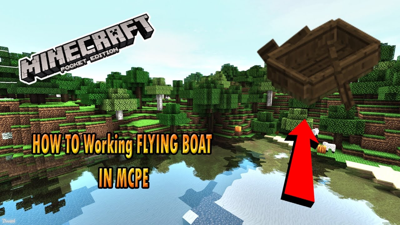 HOW TO Working FLYING BOAT IN MCPE (Minecraft PE) - YouTube
