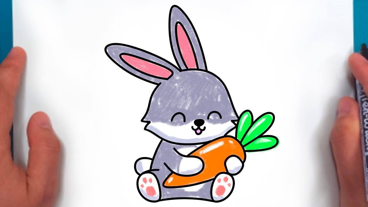Cum Desenez un IEPURE Dragut de PASTE Usor Pas cu Pas 🐰 How to Draw ...