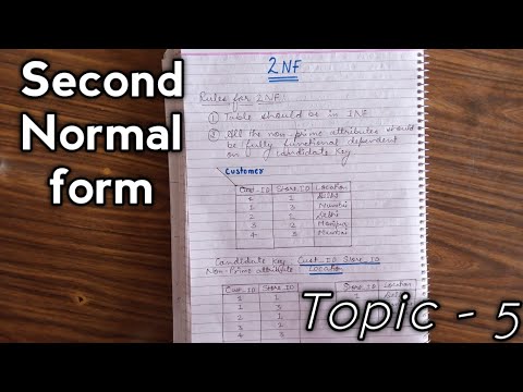 | topic - 5, 2NF | DBMS - Second Normal form example | by u r next ...