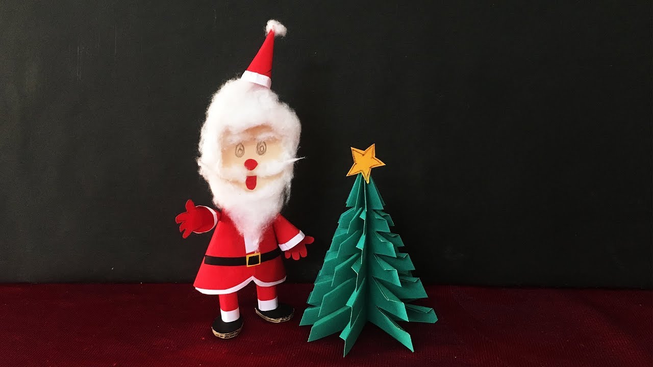 How To Make Paper Santa Claus - YouTube