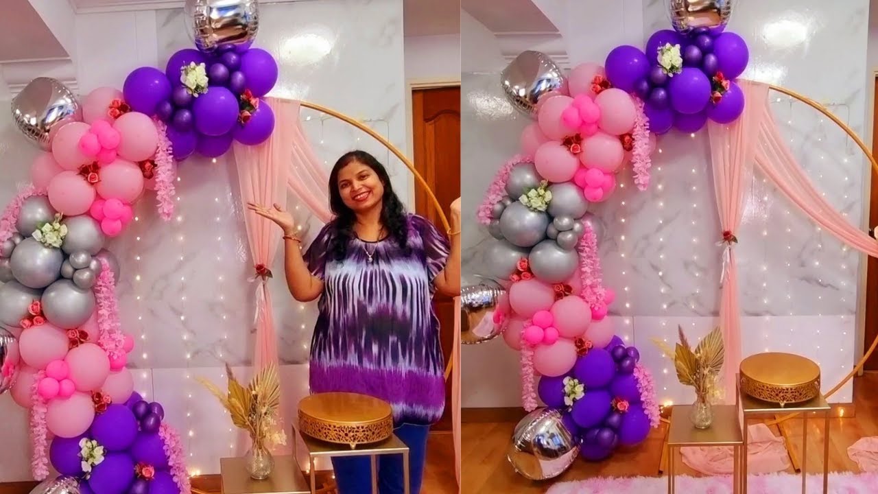 Circle balloon backdrop | Round arch balloon decoration | Flower ...