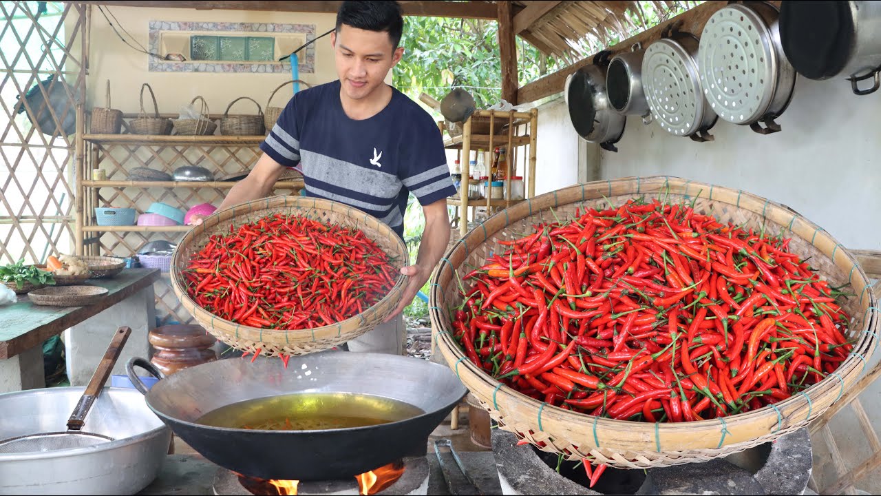 Countryside Man cook red chili with the best recipe - Uncle Daro ...