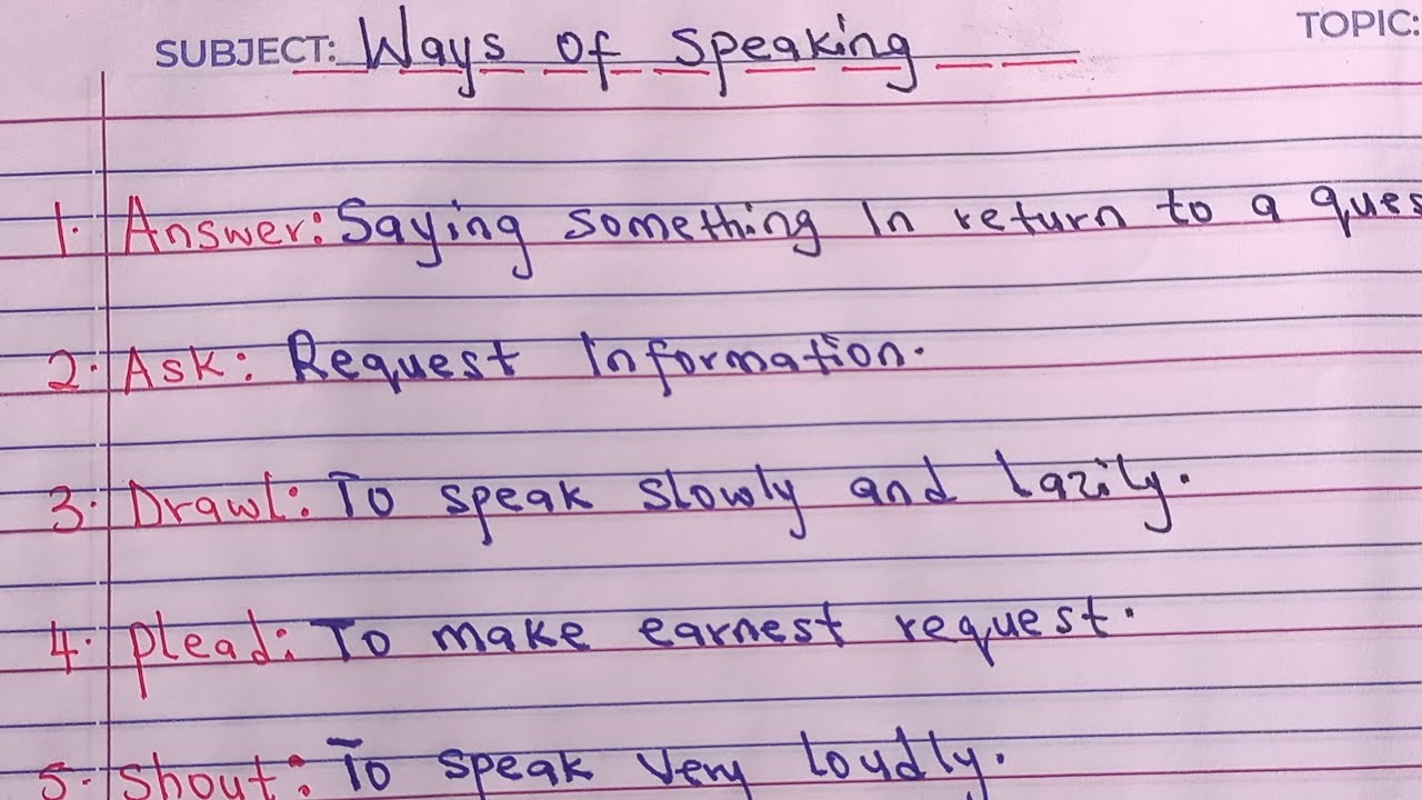 Different ways of speaking./Using the right word in the Right place ...