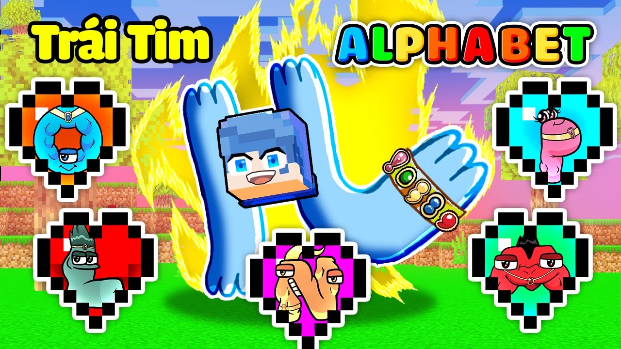 HUY NOOB SỞ HỮU TRÁI TIM SUPER ALPHABET TRONG MINECRAFT*HUY NOOB TRÁI ...