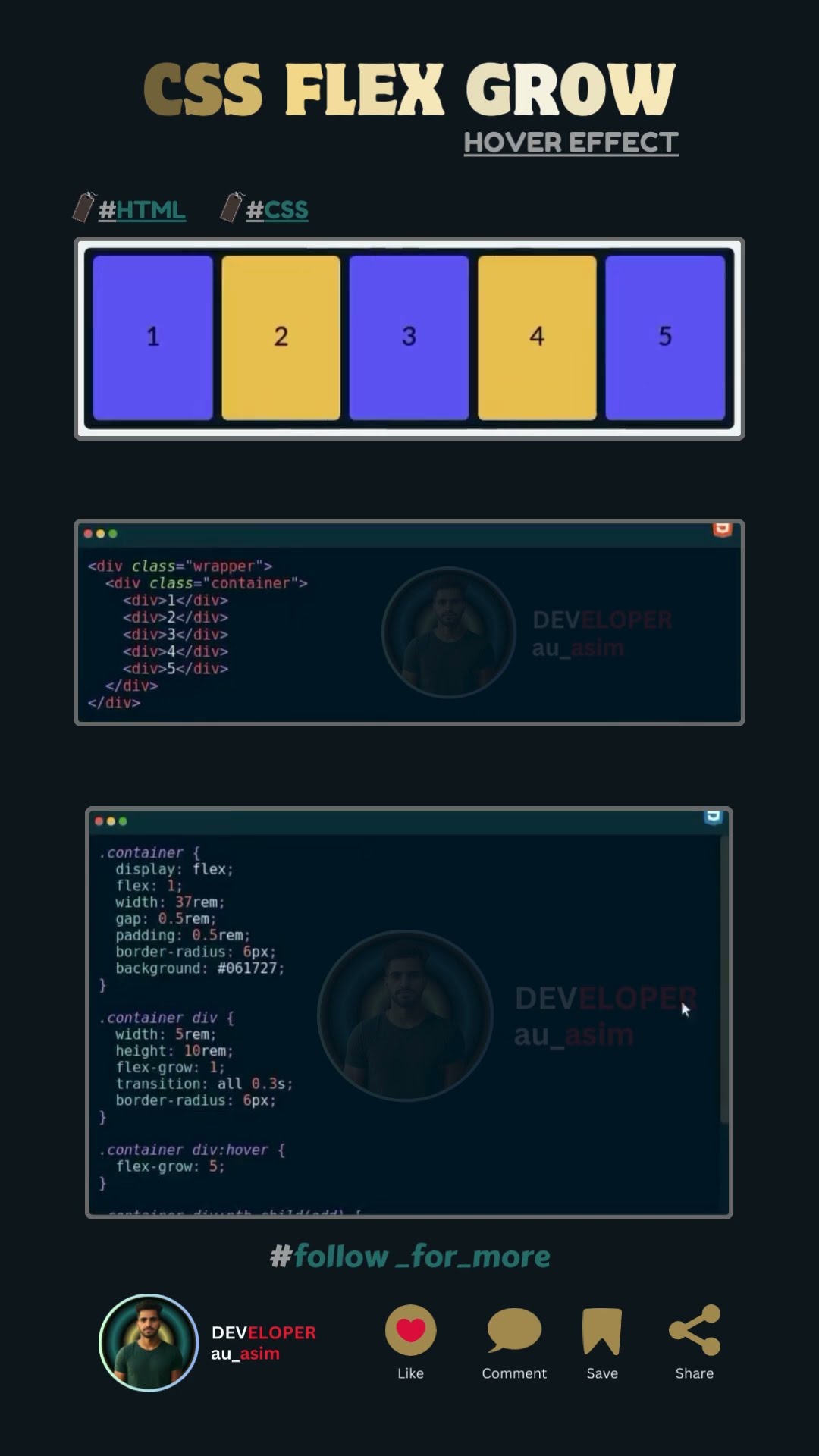 Css Flex Grow Hover Effect Html Css Javascript Coding 9278