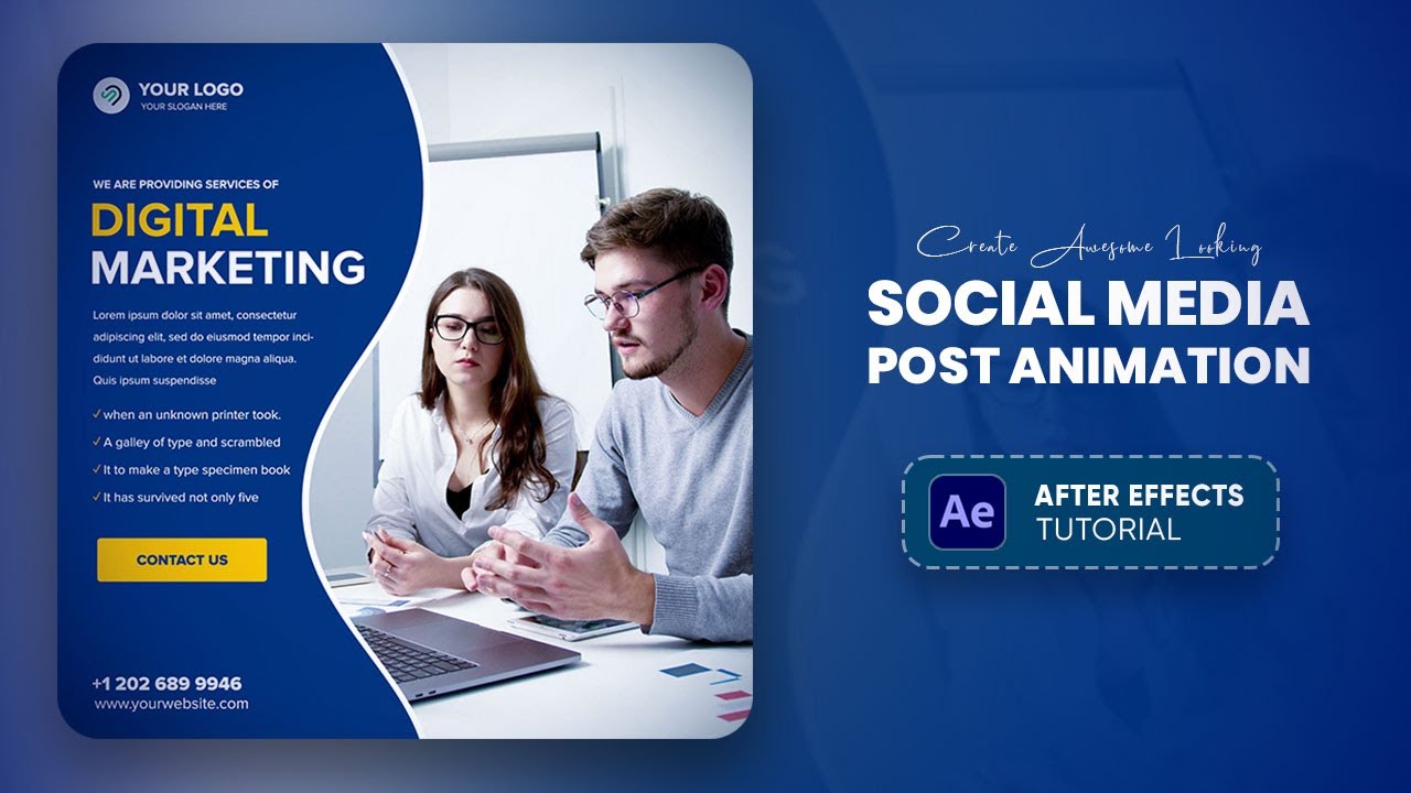 Social Media Slider Animation After Effects - How To Create Motion ...