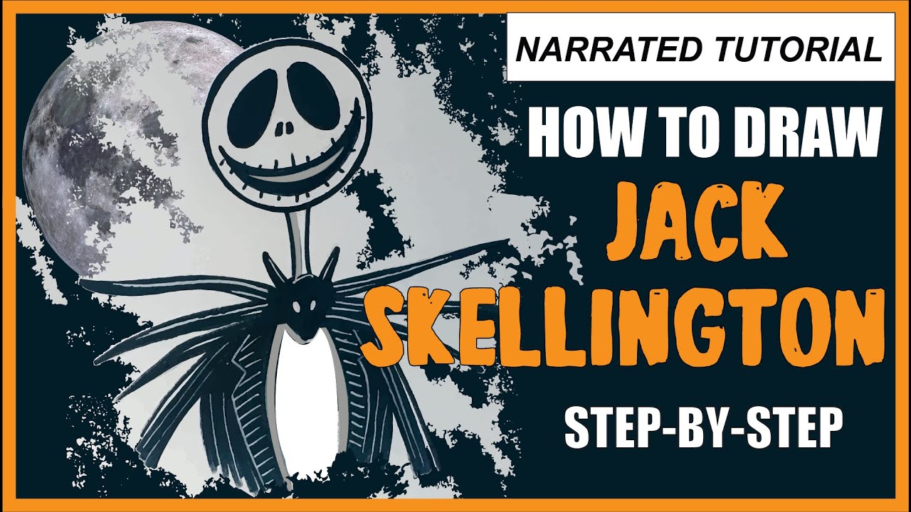 How To Draw Jack Skellington From Nightmare Before Christmas - Step By ...