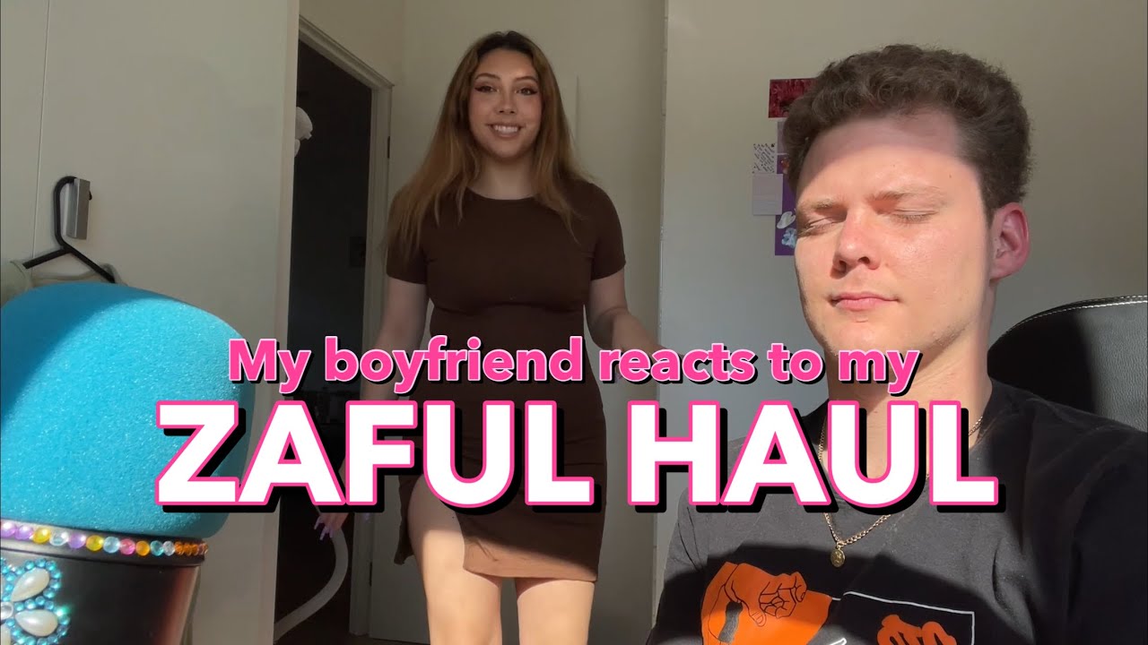 ASMR My boyfriend reacts to my ZAFUL HAUL! ️ ~Try On Clothing Haul ...