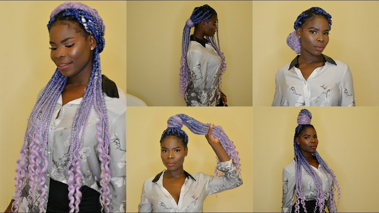 How I style my curly end box braids | 6 Hairstyles For Box Braids ...
