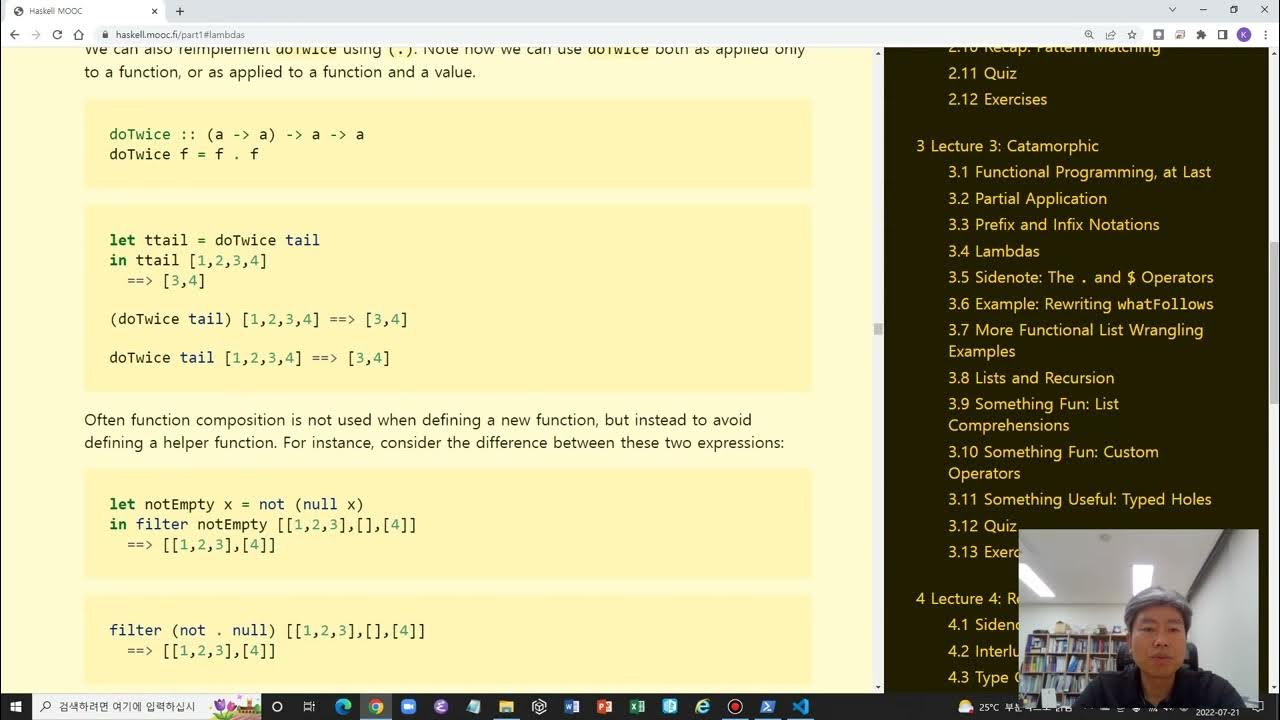 haskell mooc part1 lecture3 3 5 sidenote The dot and dollar operators - YouTube
