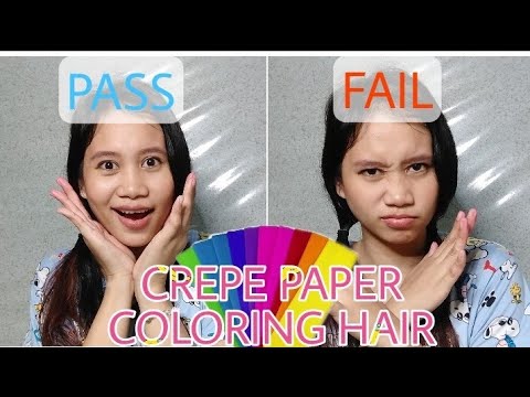 CREPE PAPER COLORING HAIR REVIEW - YouTube