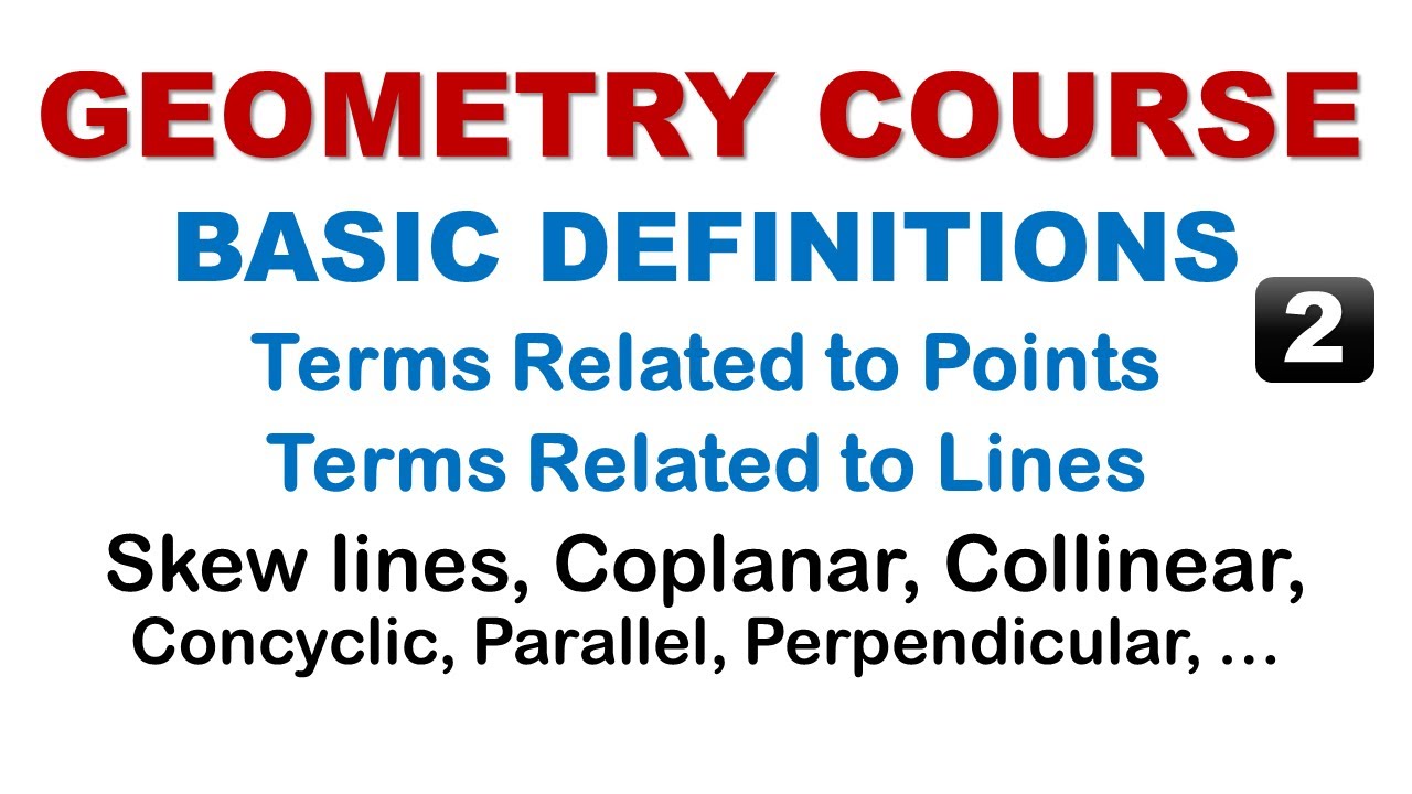 Geometry Basic Definition 2, points, line and related terms | Coplanar ...
