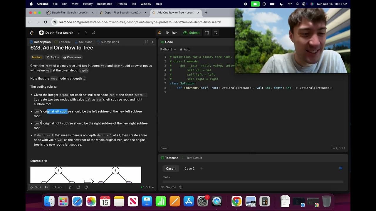 LeetCode: 623 Add One Row to Tree | 🔴 LIVE (Amateur Solves Unseen Problem) - YouTube