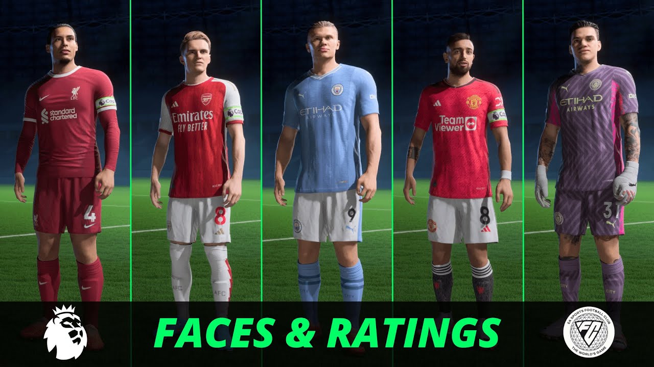 EA SPORTS FC24 | Premier League Player Faces & Ratings - YouTube