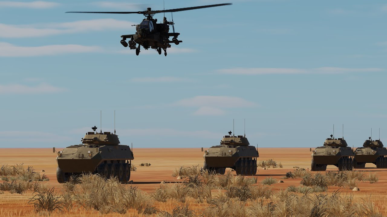 [DCS World] AH-64D Apache LAV-25 Convoy Flyover Persian Gulf - YouTube