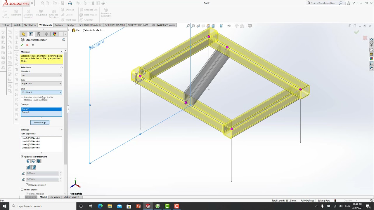 Structural Member V Trim Extend Solidworks YouTube Structural Member V Trim Extend Solidworks YouTube