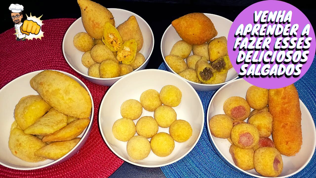 5 TIPOS DE MINI SALGADOS PARA FESTA SEM ERRO - YouTube