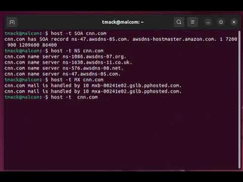 HOST - A quick host command line demonstration - #dns #host # ...