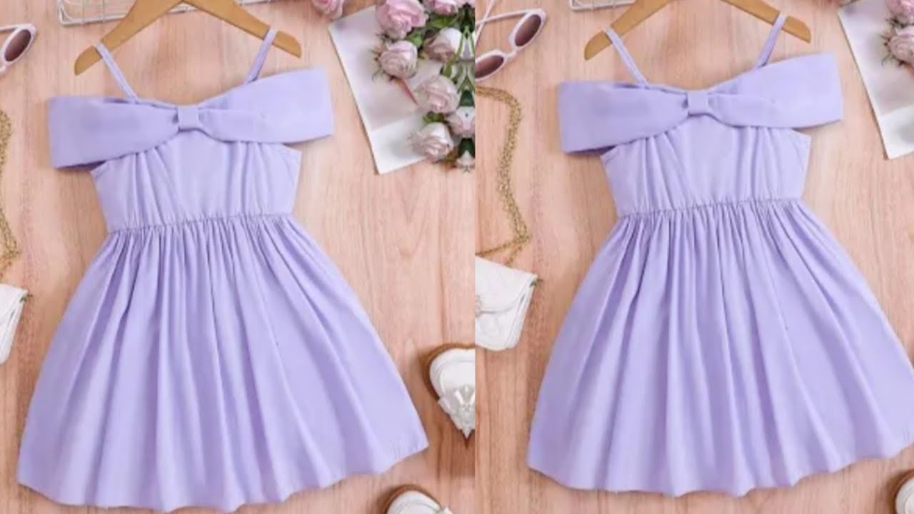 Bow Style Strip Baby Frock Cutting And Stitching/Summer Frock Design/3 ...