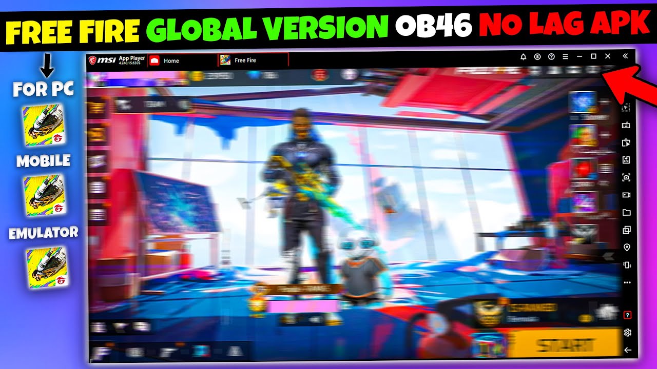 GLOBAL⚡VERSION FREE FIRE II FF OB46 AMAZON 🌎GLOBAL APK II FREE FIRE ...