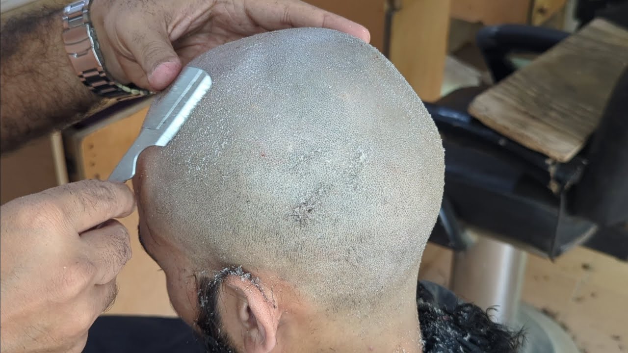 Hard dandruff clean head shave ASMR relaxing sound tutorial zaibi ...