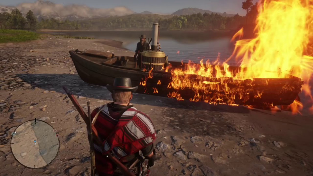 RDR2- The Boat Is On Fire - YouTube
