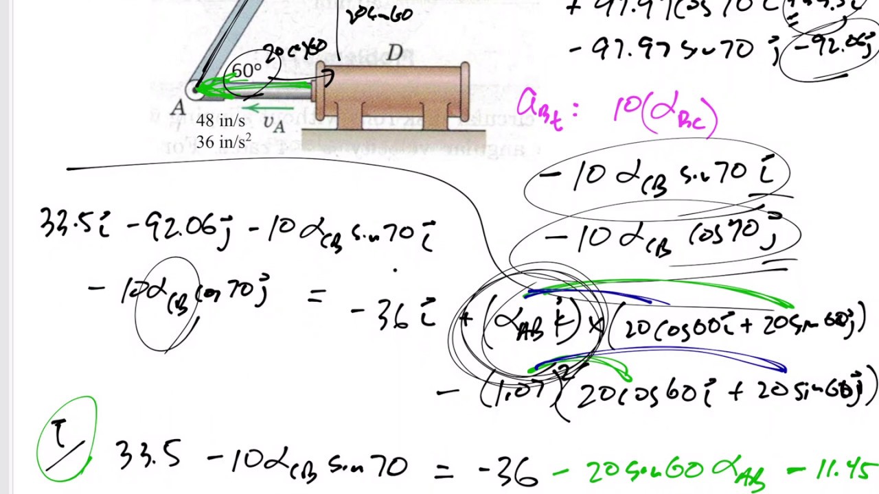 Dynamics - Rigid Body relative acceleration example 6 - YouTube