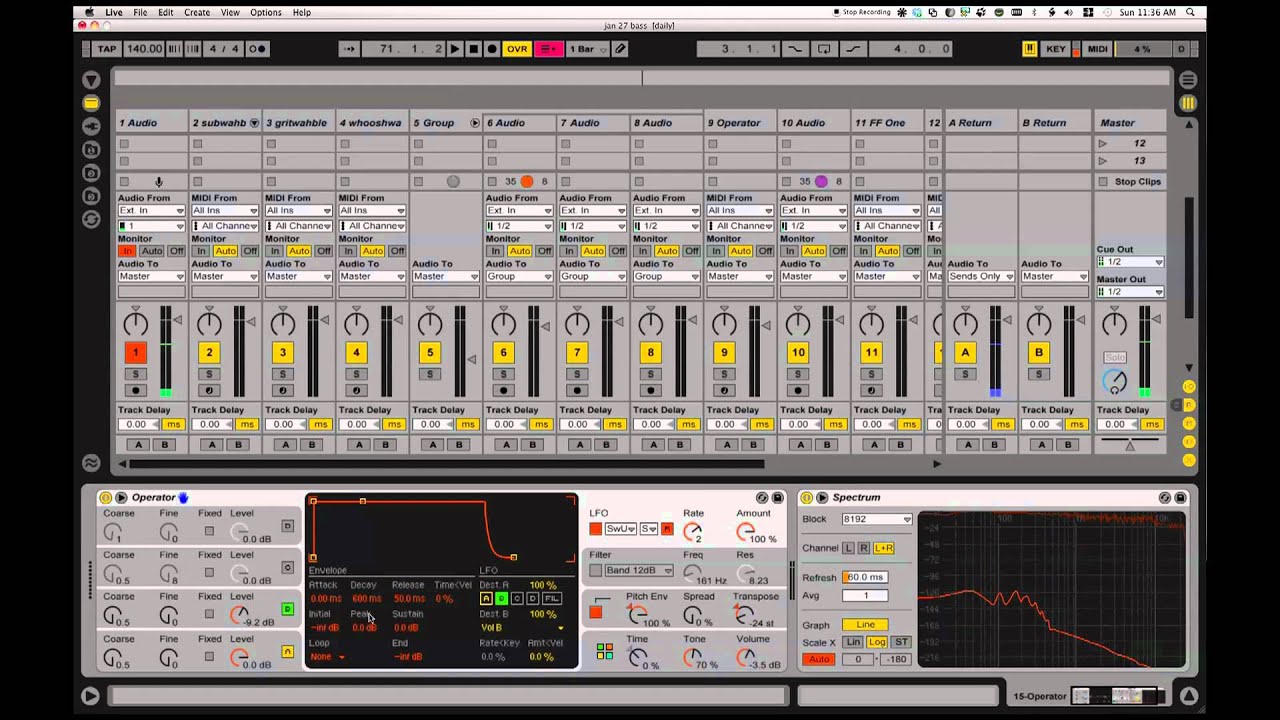 part 2: modulating frequency with LFO and envelope in ableton live ...