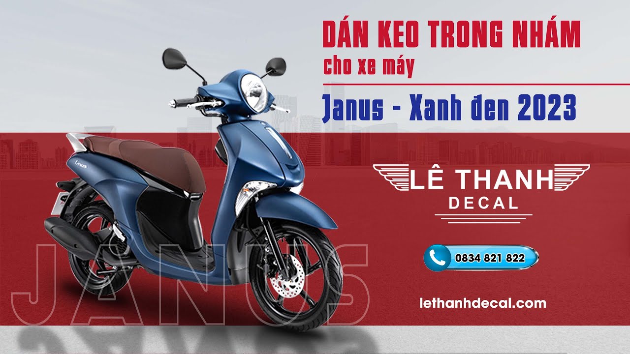 Dán xe Janus | Dán keo trong nhám cho xe Yamaha Janus 125cc xanh đen ...