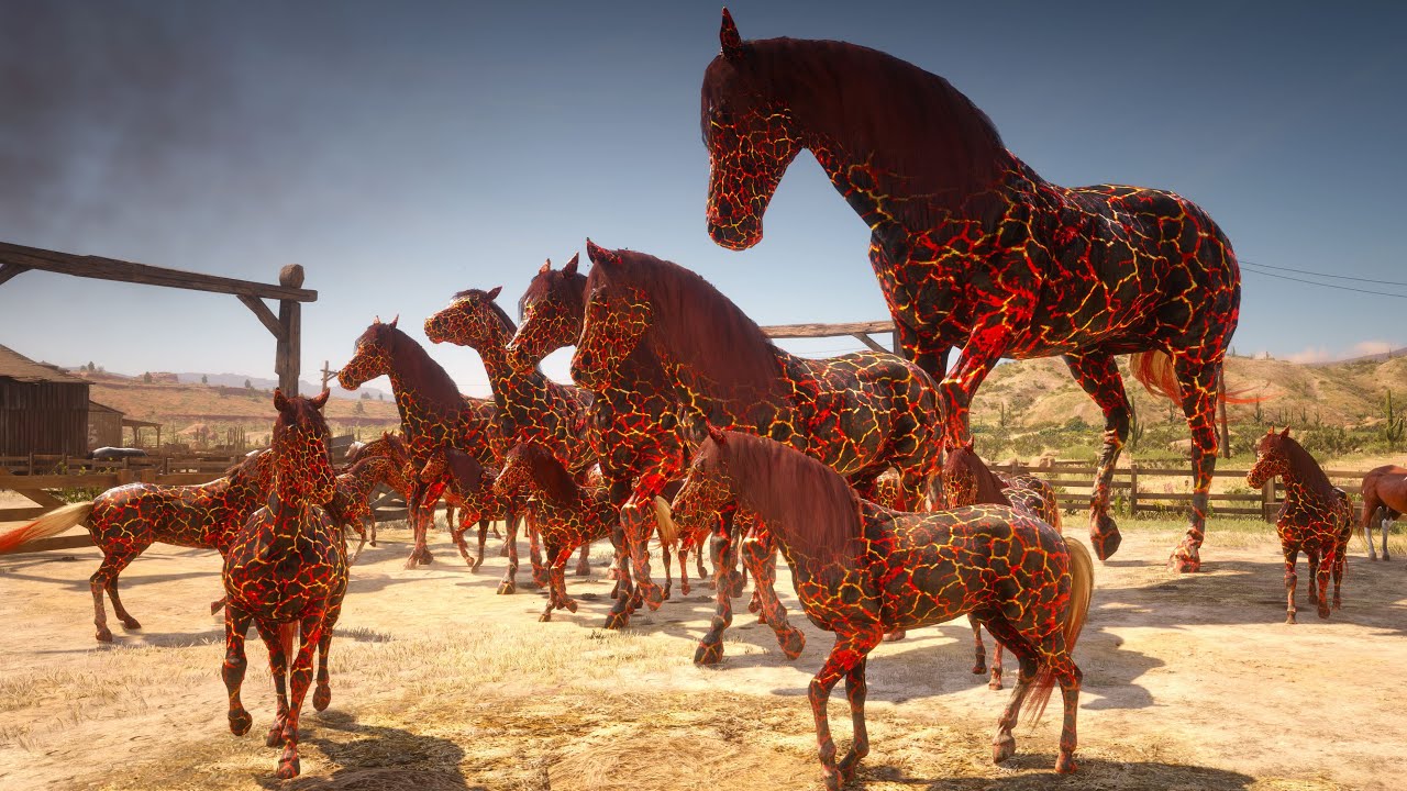 Giant Lava Leopard Coated Horse Tamed By Arthur Morgan in rdr 2 at ...