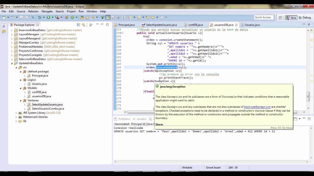 JAVA - Java. Actualizacion BBDD- TU PROFESOR - COOKING SOFTWARE - YouTube
