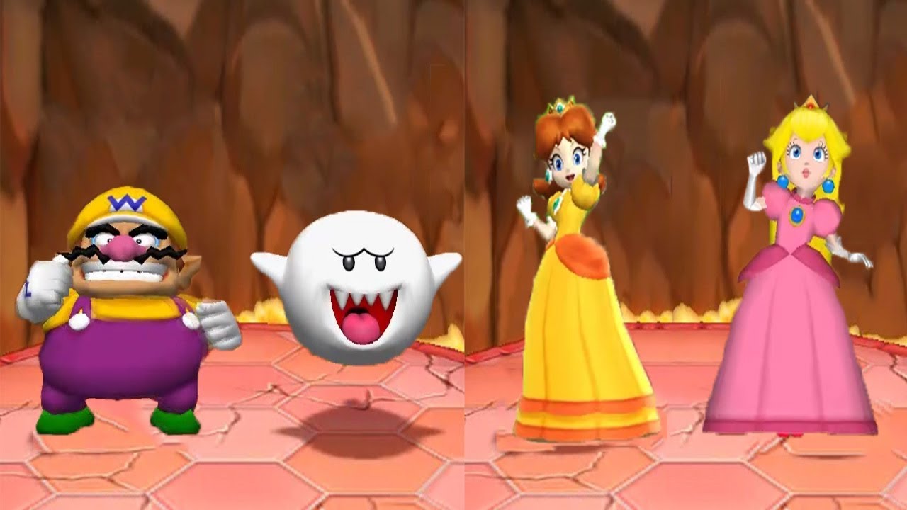 Mario Party 6 - 4 Playser Mini Games - Boo Wario Vs Daisy Peach All ...