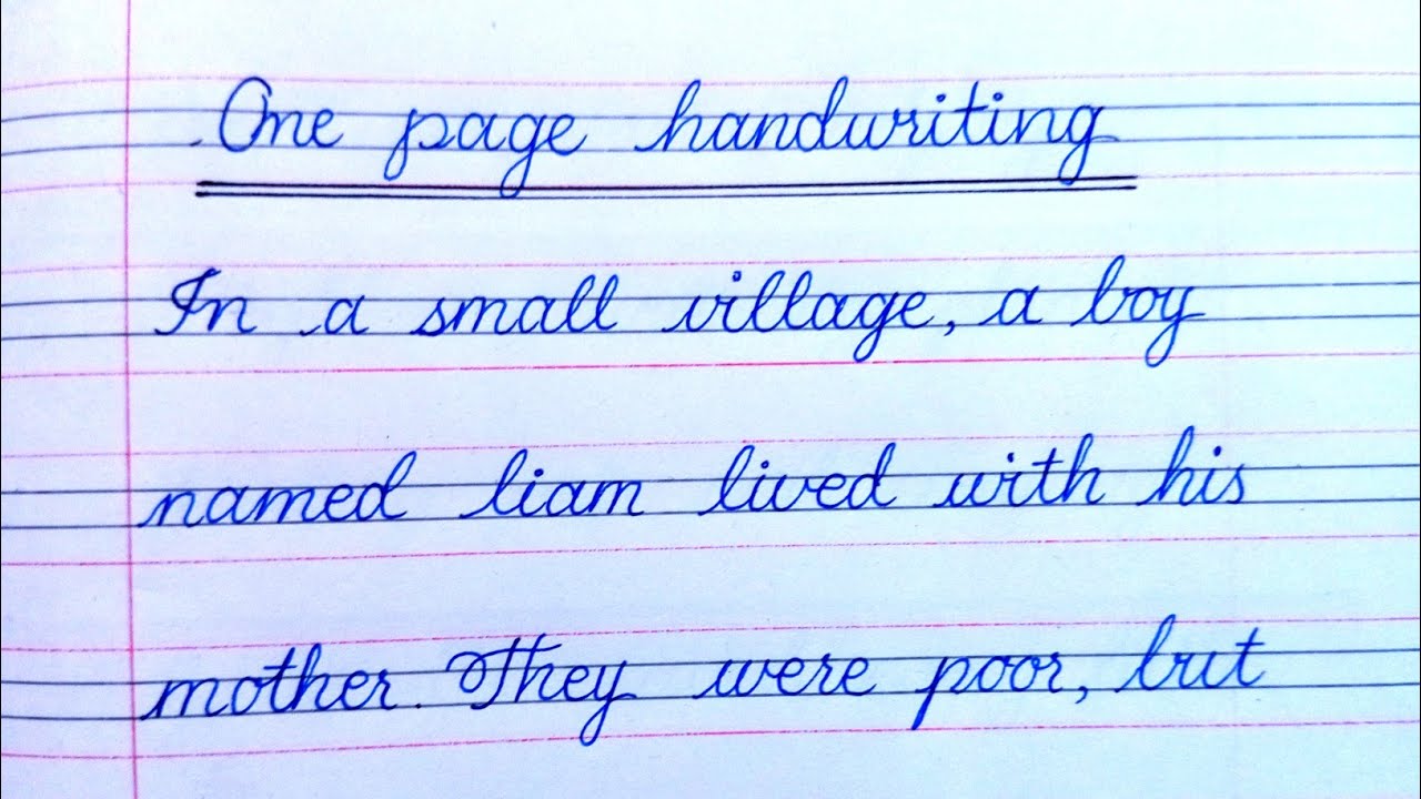 One Page Cursive Handwriting Story | The Little Gift-Heart Touching ...