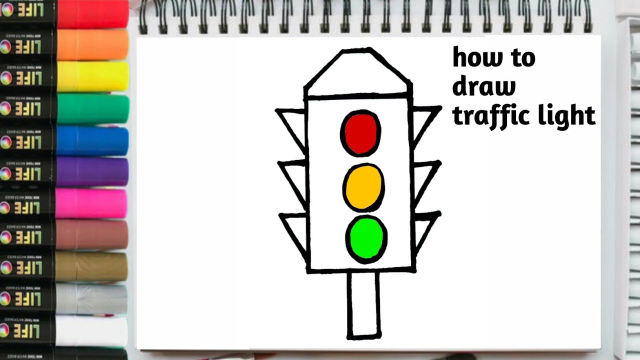 HOW TO DRAW A TRAFFIC LIGHT 🚦and so very easy drawing for kids 💖😊# ...