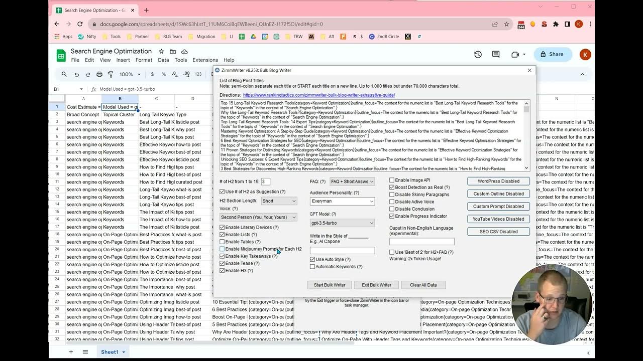Bulk Topical Blog Post Creation using ZimmWriter - YouTube