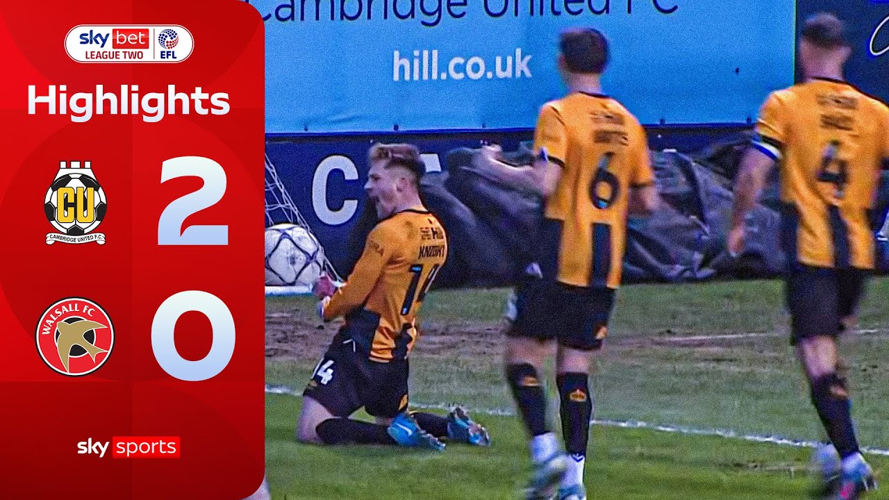 Ben Knight at the double for the U's! | Cambridge 2-0 Walsall | EFL ...