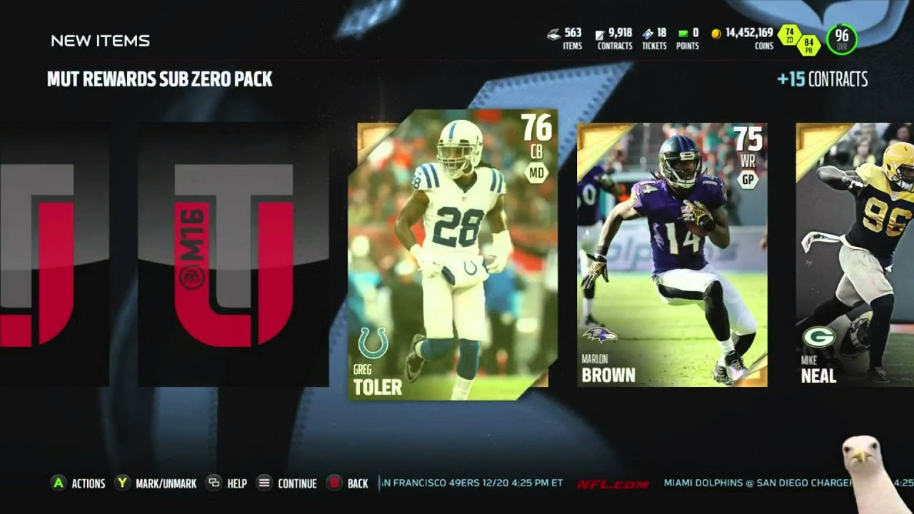 Madden 16 Ultimate Team :: Sub-Zero Reward Pack Opening! ::-XBOX ONE ...