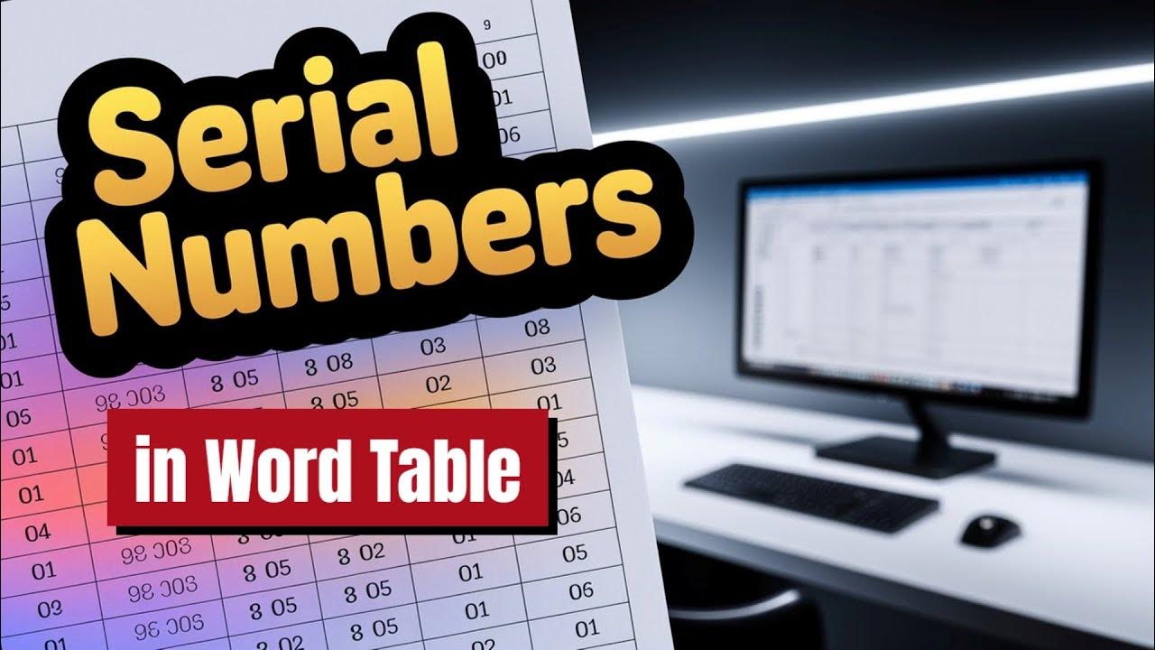 Add Serial Numbers in Word Table Add Sequence of Numbers Fill Serial Number in Word - YouTube