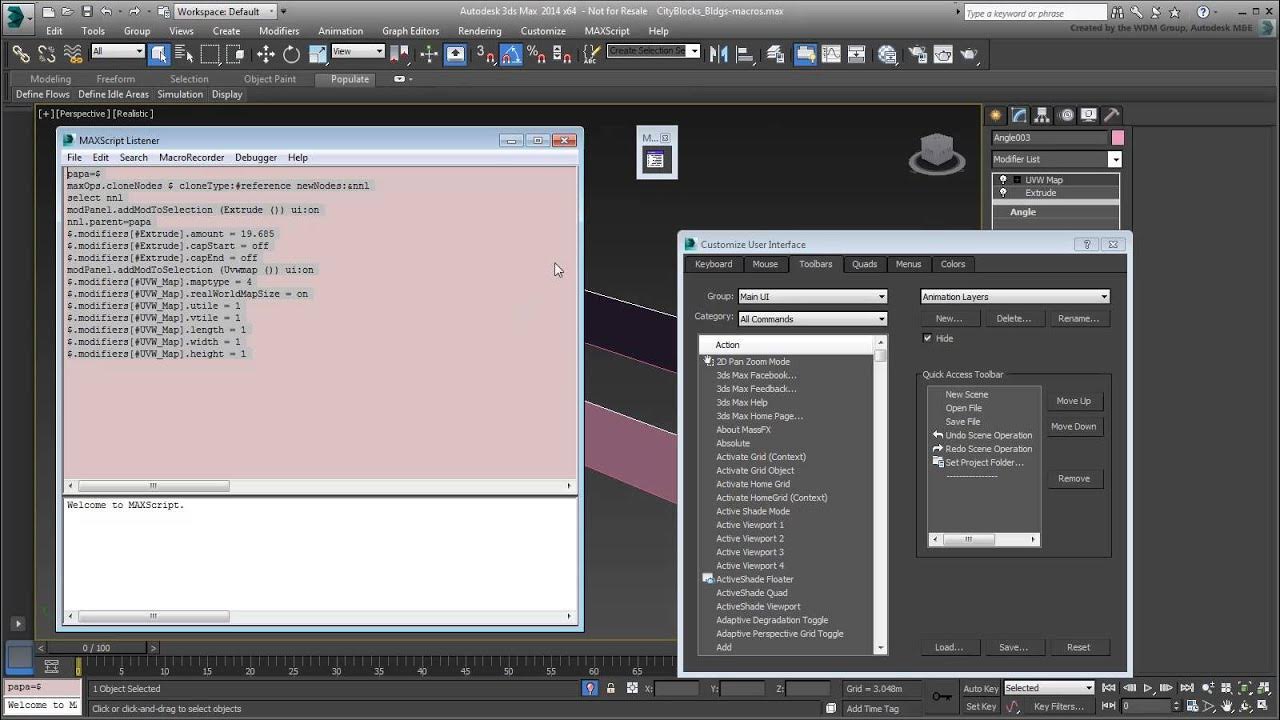 3ds Max - Creating City Blocks - Part 20 - Using the Macro Recorder - YouTube