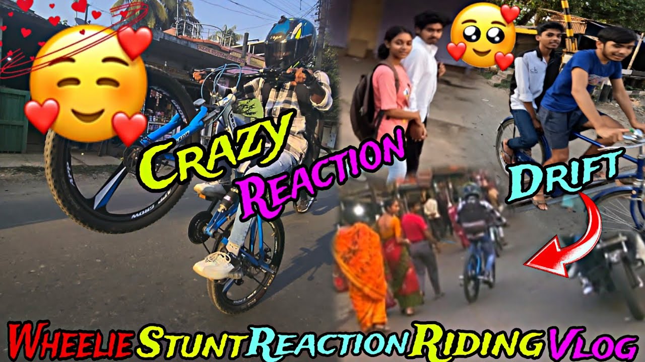 CRAZY REACTION 🔥😎 WHEELIE AND DRIFT CRAZY REACTION RIDING VLOG 💞🤩# ...